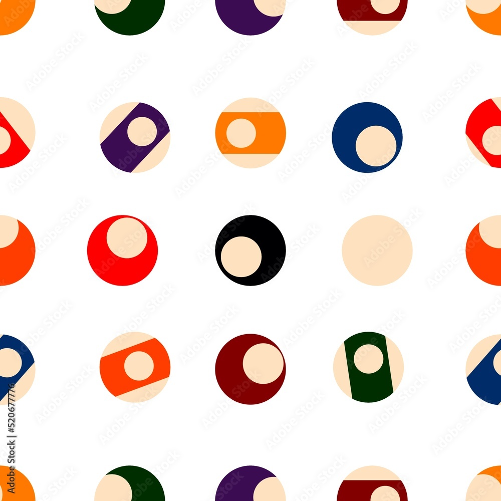 Cartoon game seamless billiards balls pattern for fabrics and ...