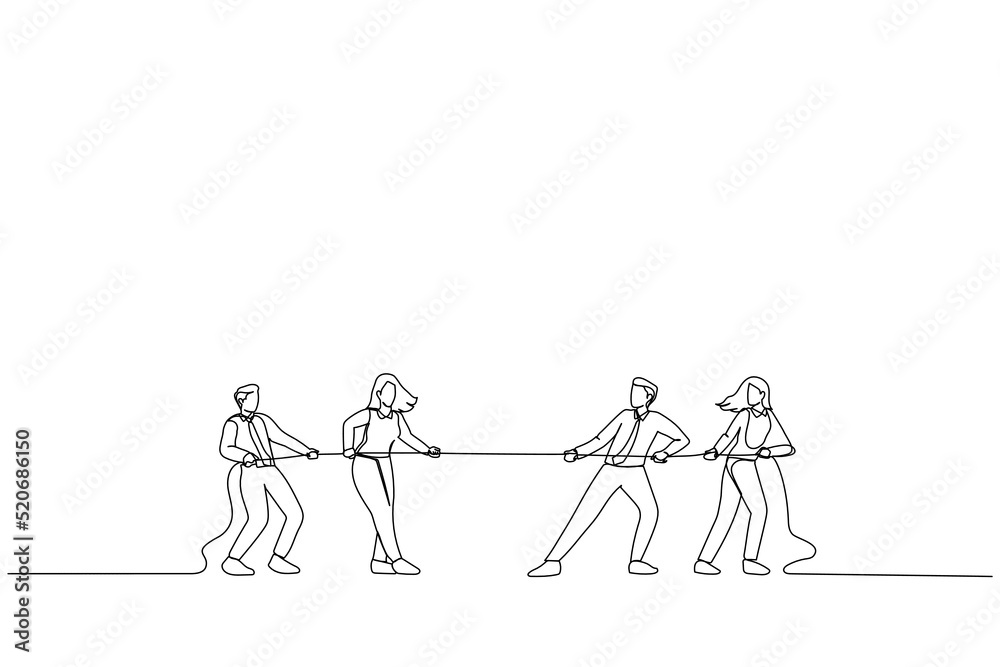 Illustration of Businessmen are pulling rope. Competition concept. One ...