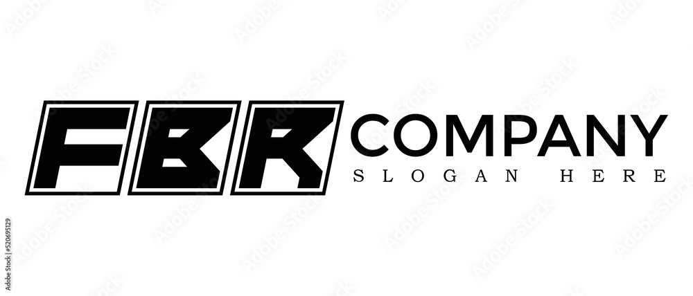 FBR three Letter Rounded rectangle boxes shape element symbol digital ...