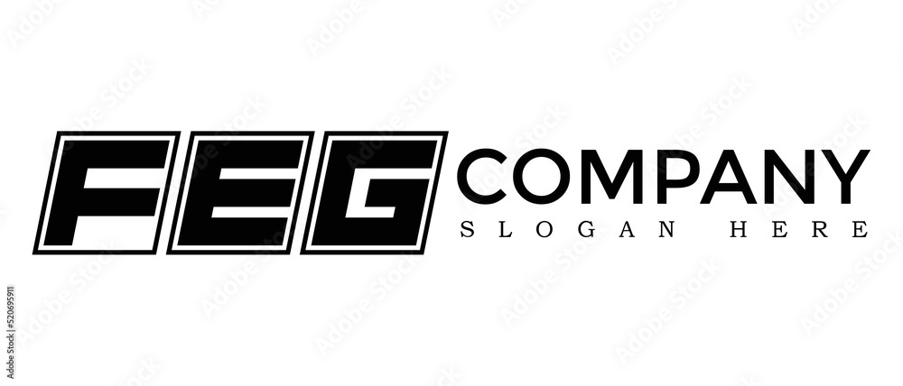 FEG three Letter Rounded rectangle boxes shape element symbol digital ...