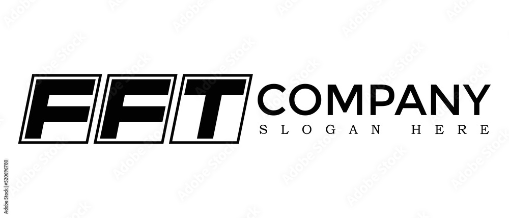 Vecteur Stock FFT three Letter Rounded rectangle boxes shape element ...