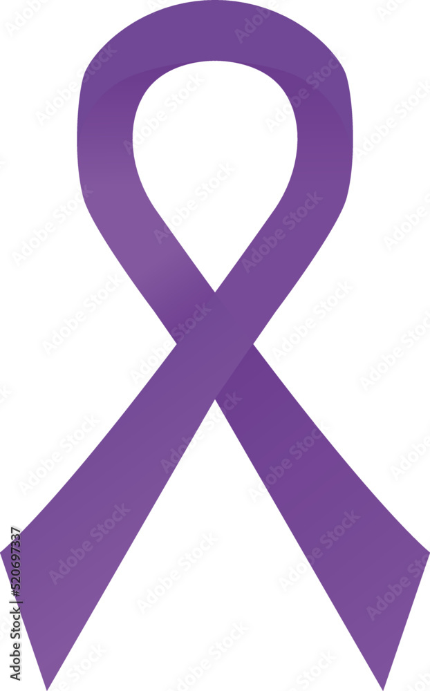Purple Cancer Ribbon Vector