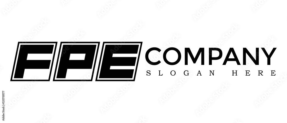 FPE three Letter Rounded rectangle boxes shape element symbol digital ...