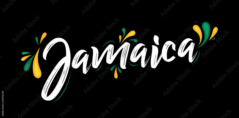 Poster Jamaica typographic design Jamaican flag colors vector ...