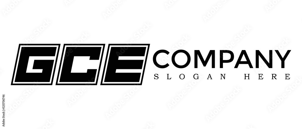 GCE three Letter Rounded rectangle boxes shape element symbol digital ...