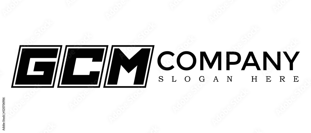GCM three Letter Rounded rectangle boxes shape element symbol digital ...