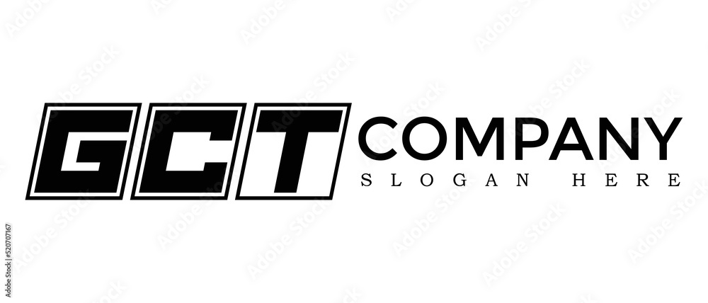 GCT three Letter Rounded rectangle boxes shape element symbol digital ...