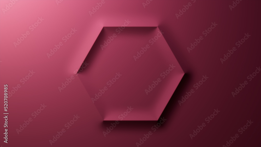 Minimalist Background with Embossed 3D Shape. Maroon Gradient Surface ...