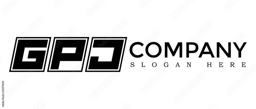 GPJ three Letter Rounded rectangle boxes shape element symbol digital ...