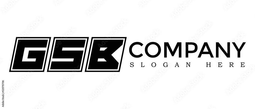GSB three Letter Rounded rectangle boxes shape element symbol digital ...