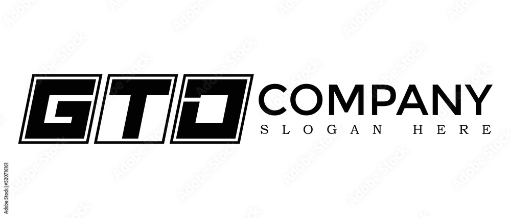 GTD three Letter Rounded rectangle boxes shape element symbol digital ...