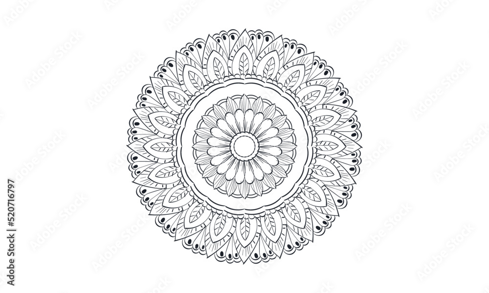 Mandala Art design in circle. Simple mandala design floral mandala art ...