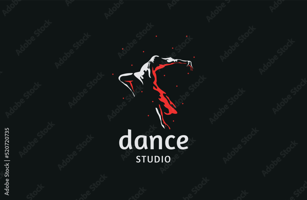 Dance logo icon design template flat vector illustration Stock Vector ...