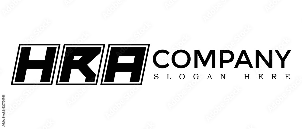 Vecteur Stock HRA three Letter Rounded rectangle boxes shape element ...