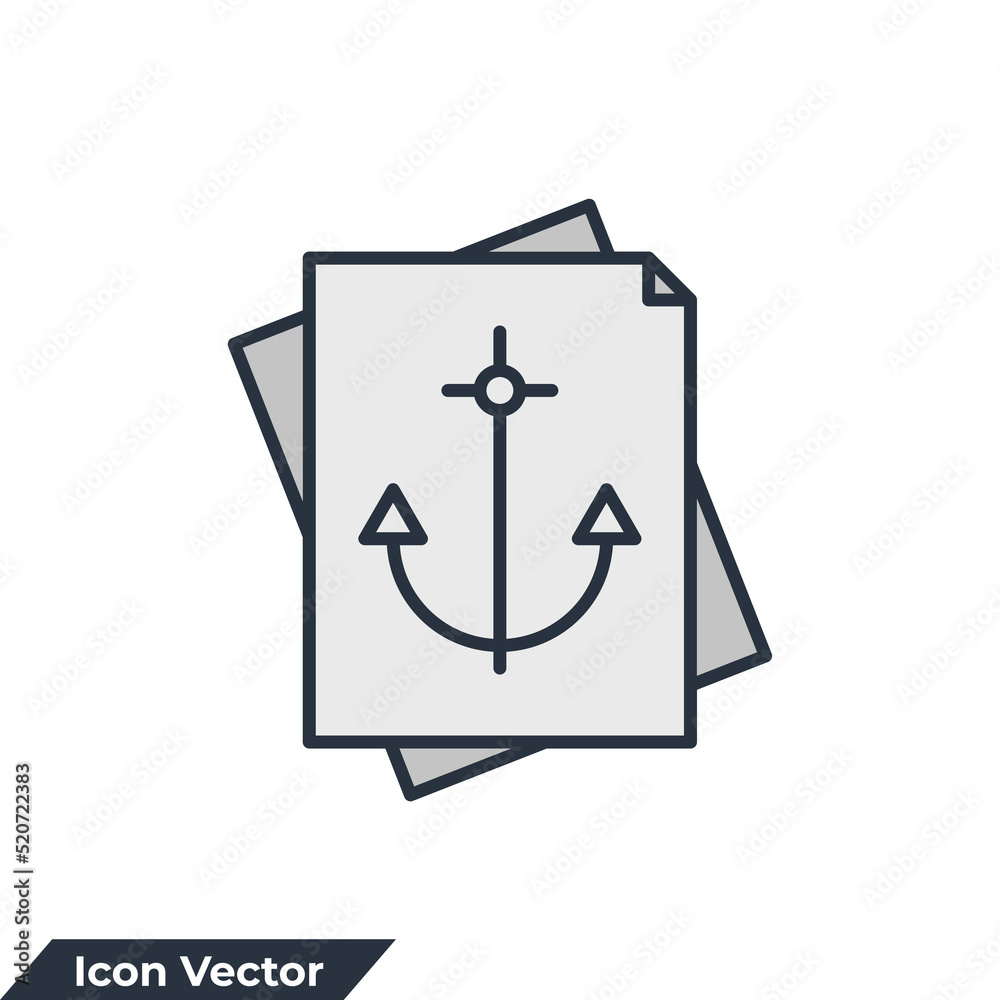 anchor text icon logo vector illustration. anchor with document symbol ...