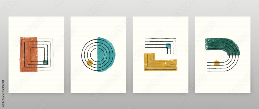 Abstract Math art background vector. Modern block color art wallpaper ...