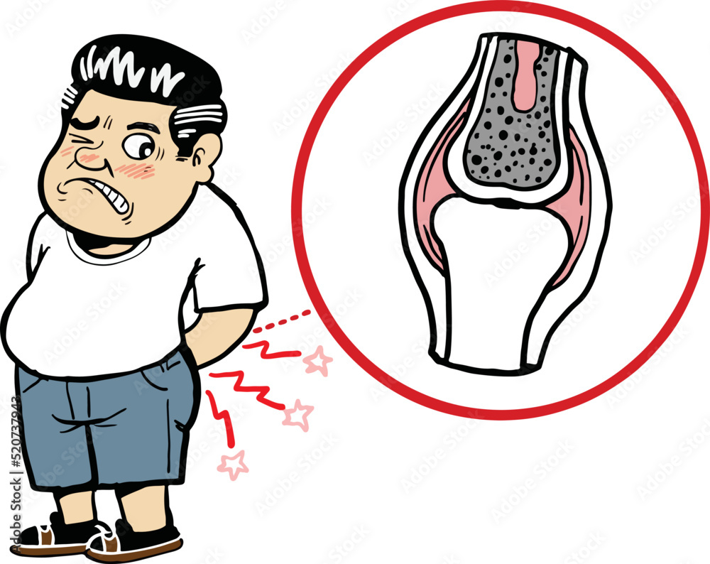 cartoon elderly man with pain in the lumbar spine Stock Vector | Adobe ...