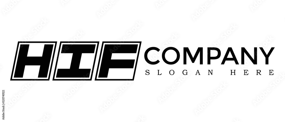 HIF three Letter Rounded rectangle boxes shape element symbol digital ...