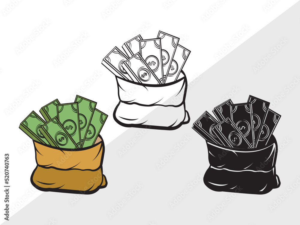 Money SVG | Dollars Svg | Money Bag With Dollar Svg | Money Bag Svg ...