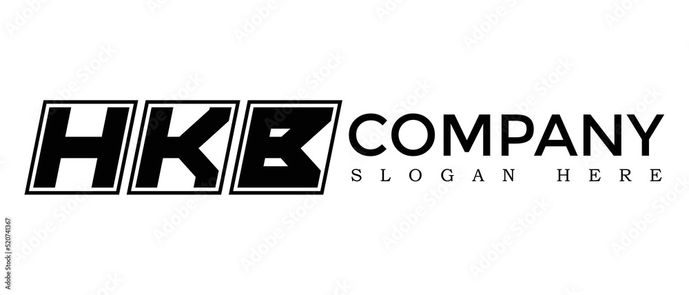 HKB three Letter Rounded rectangle boxes shape element symbol digital ...