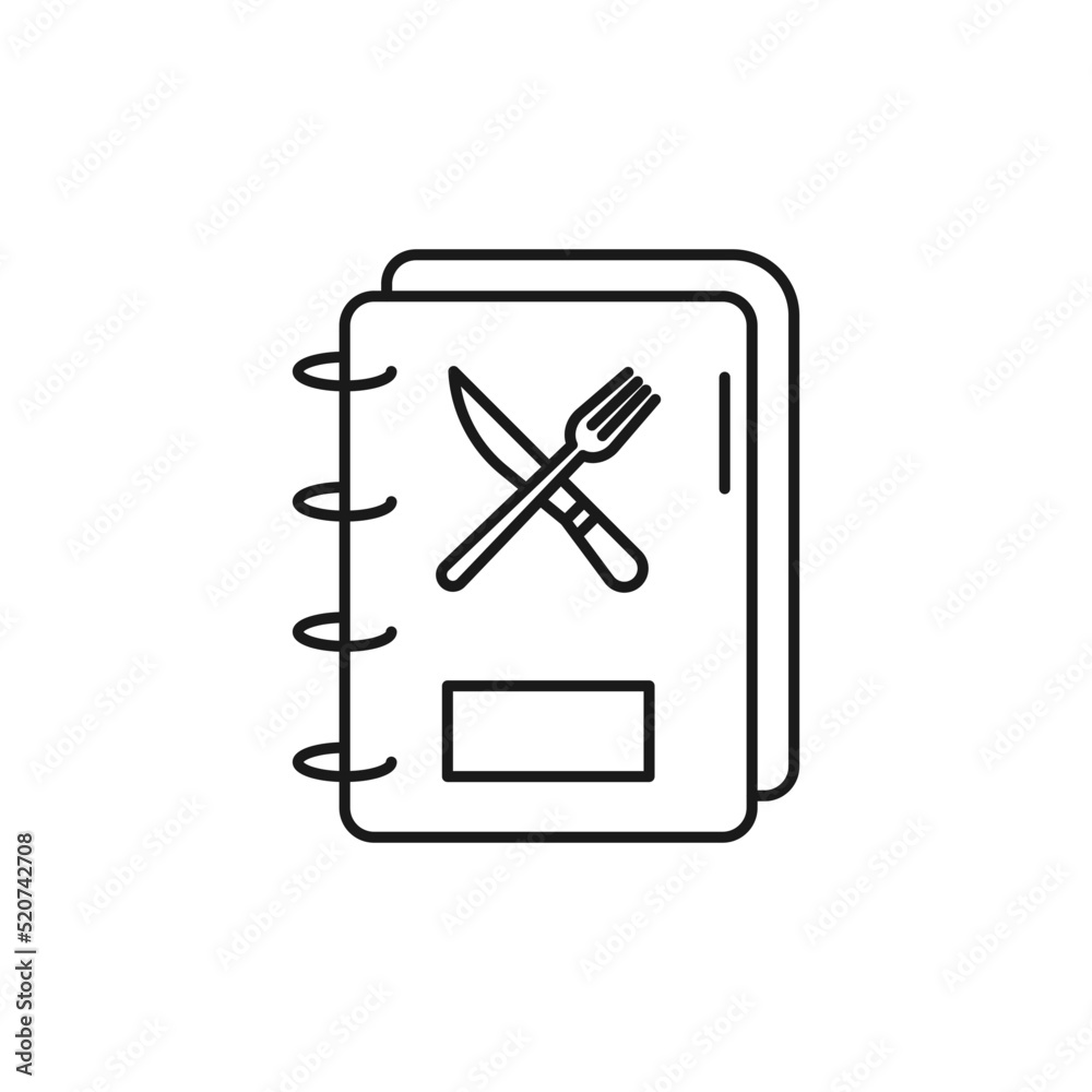 Menu line art foods and beverages icon design template vector ...