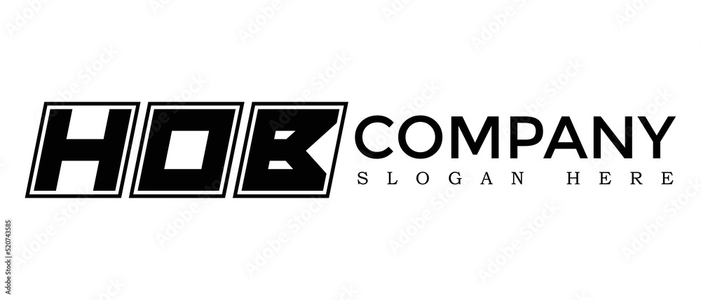 HOB three Letter Rounded rectangle boxes shape element symbol digital ...