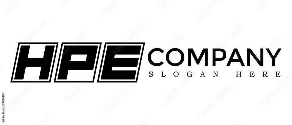 HPE three Letter Rounded rectangle boxes shape element symbol digital ...