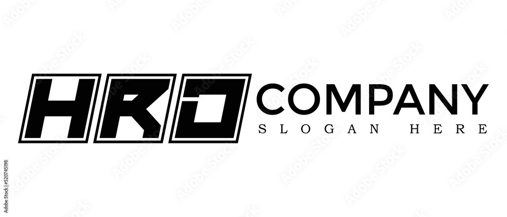 HRD three Letter Rounded rectangle boxes shape element symbol digital ...