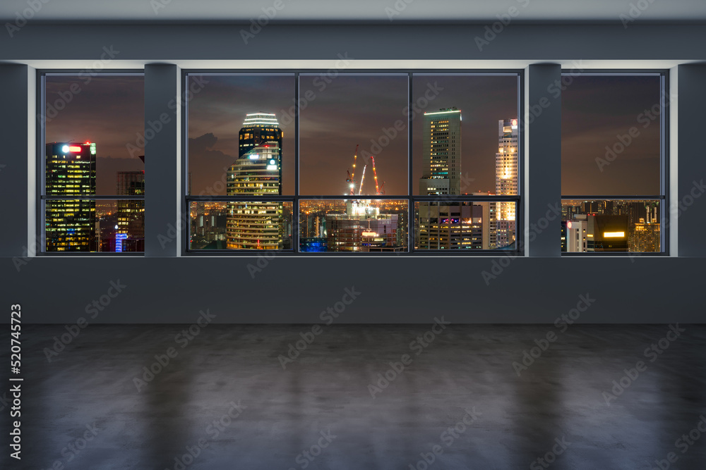 Downtown Singapore City Skyline Buildings from High Rise Window ...
