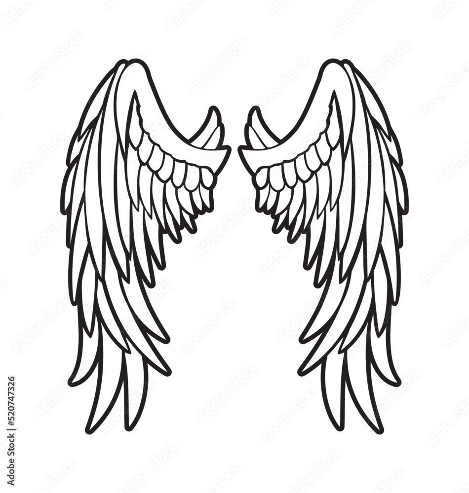 classic beautiful angel wings Stock Vector | Adobe Stock