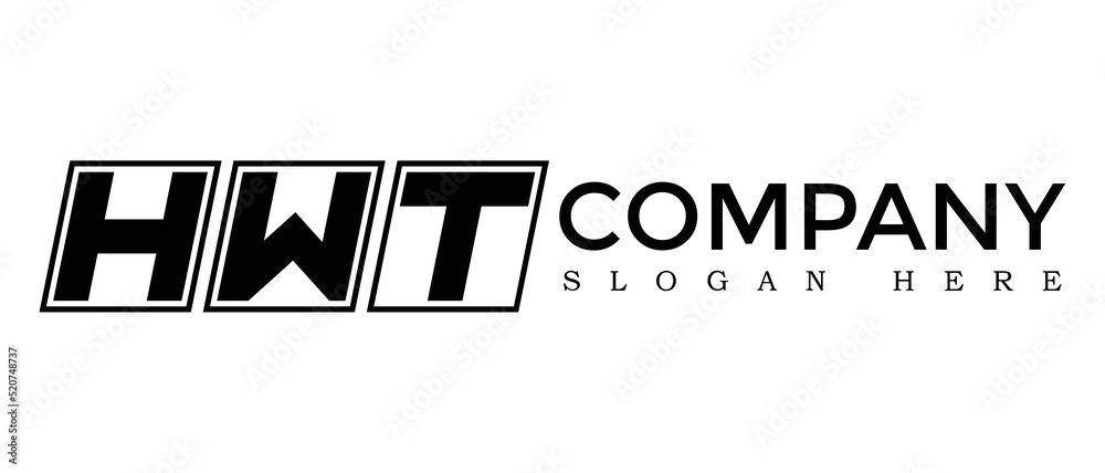 HWT three Letter Rounded rectangle boxes shape element symbol digital ...