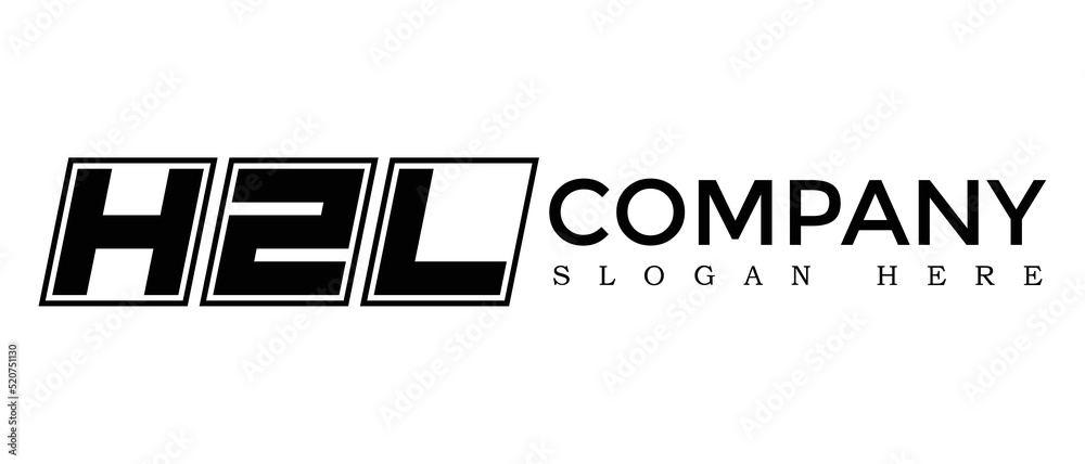 HZL three Letter Rounded rectangle boxes shape element symbol digital ...