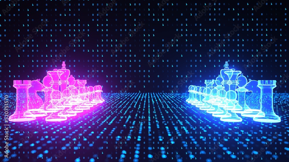 Virtueller Schach Stock Illustration | Adobe Stock