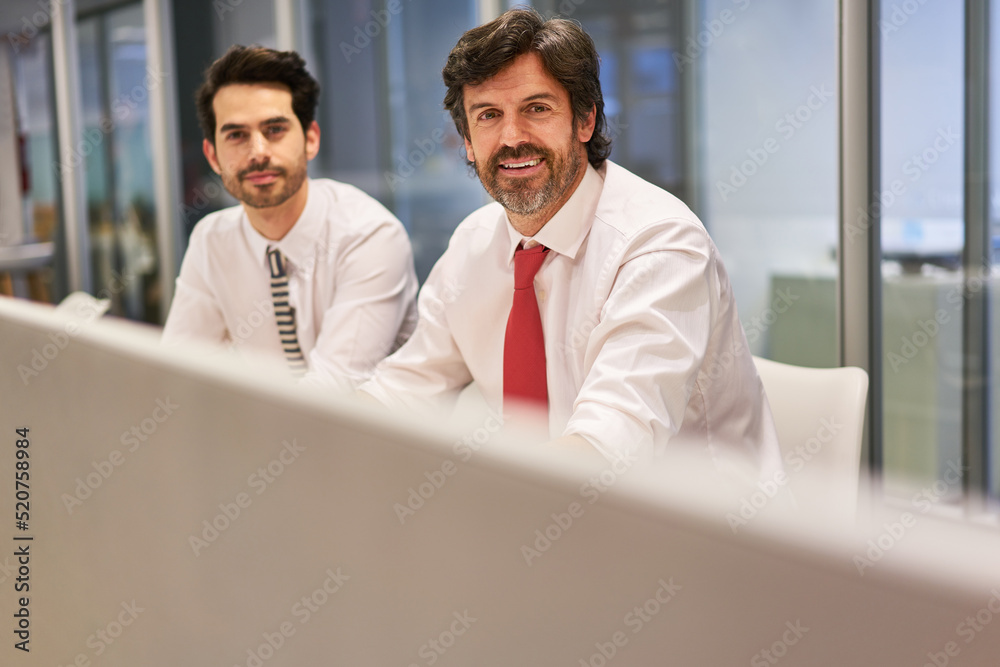 Two business colleagues as managers and trainees Stock Photo | Adobe Stock