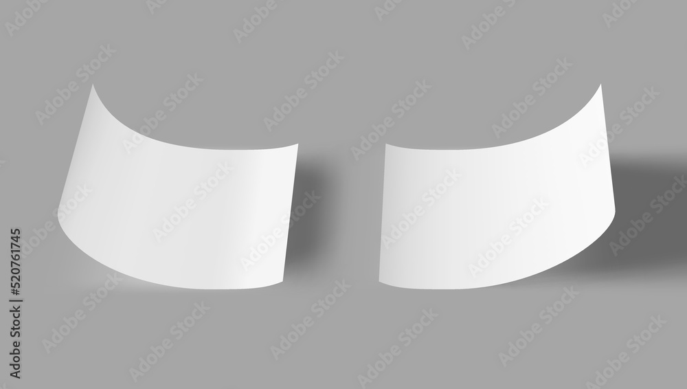 Two Sheet Of Paper A4 Size Isolated On Gray Stock Vector | Adobe Stock