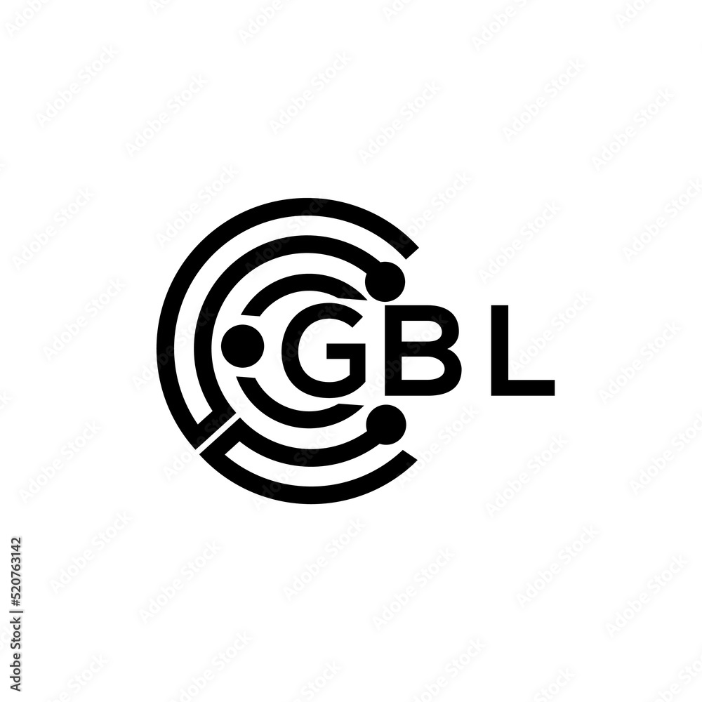 GBL letter technology initial creative logo design template vector illustration.GBL letter ...