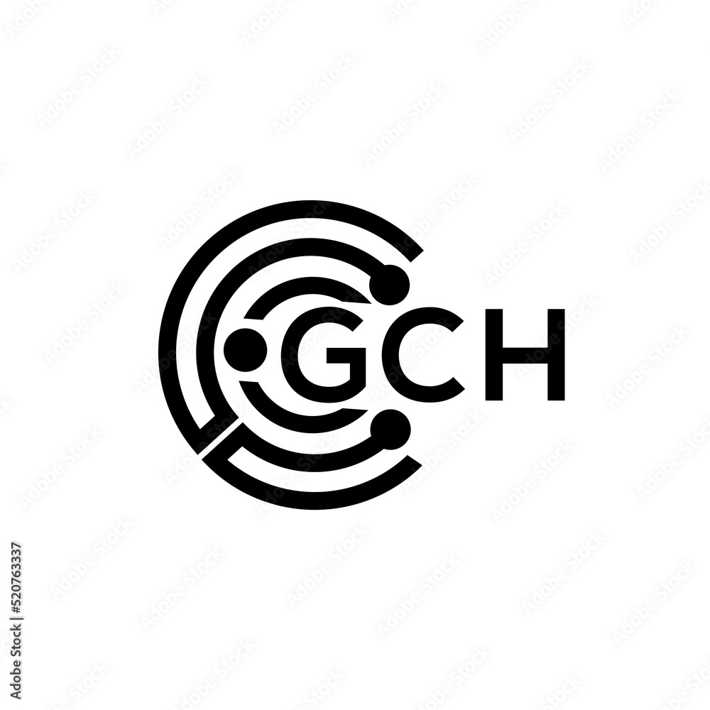 GCH letter technology initial creative logo design template vector ...