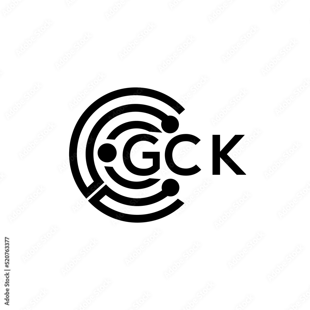 GCK letter technology initial creative logo design template vector ...