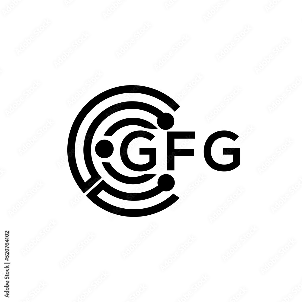 GFG letter technology initial creative logo design template vector ...