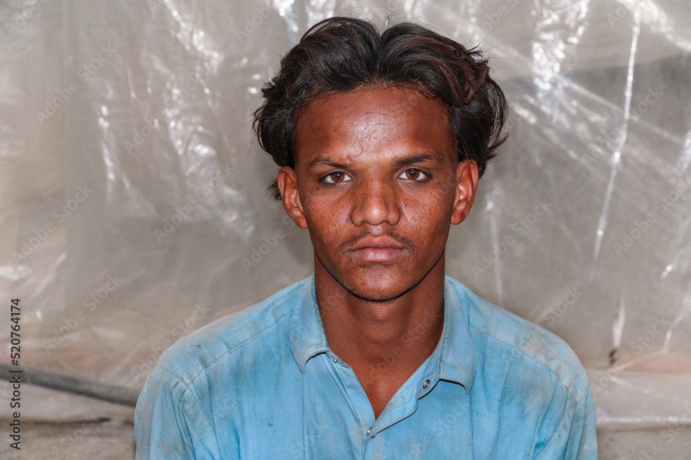 labor sad face during working on a construction site Stock Photo ...