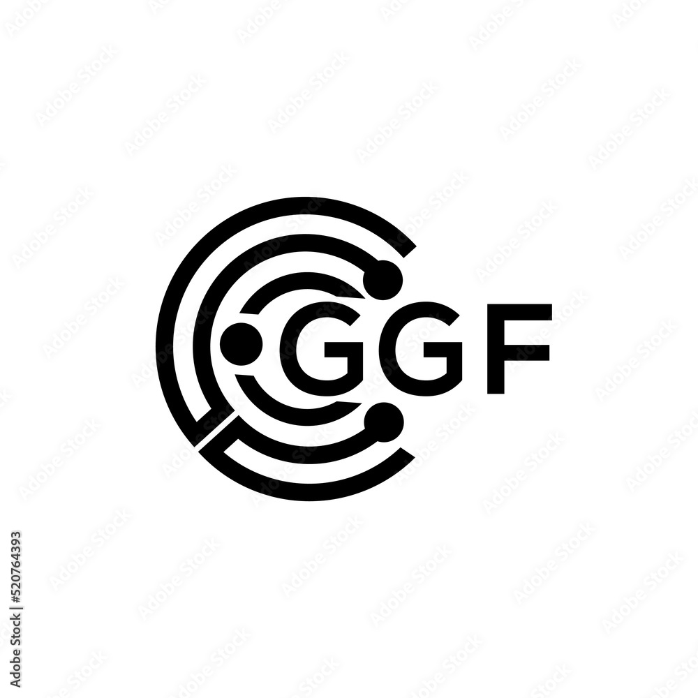 GGF letter technology initial creative logo design template vector ...