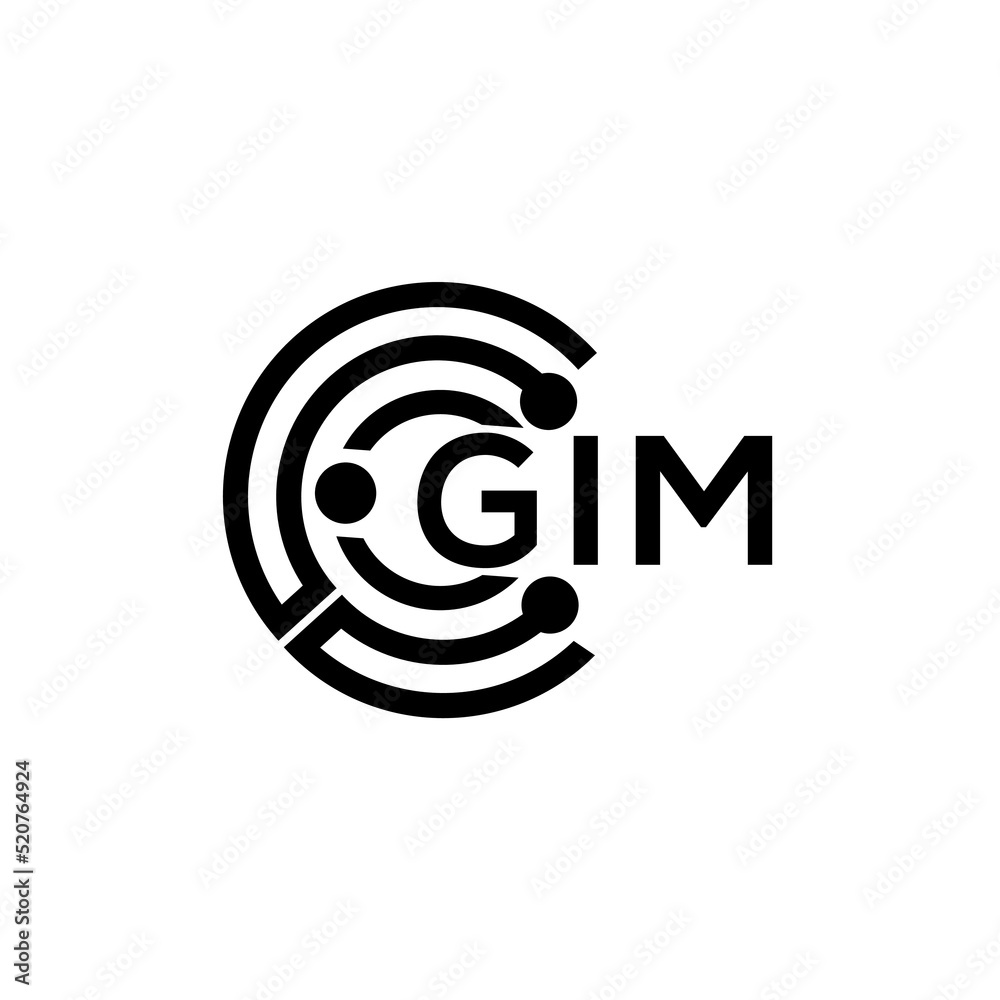 GIM letter technology initial creative logo design template vector ...
