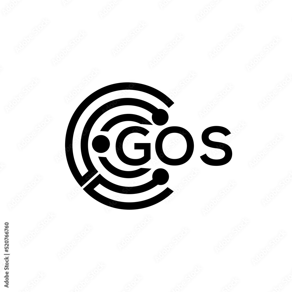 GOS letter technology initial creative logo design template vector ...