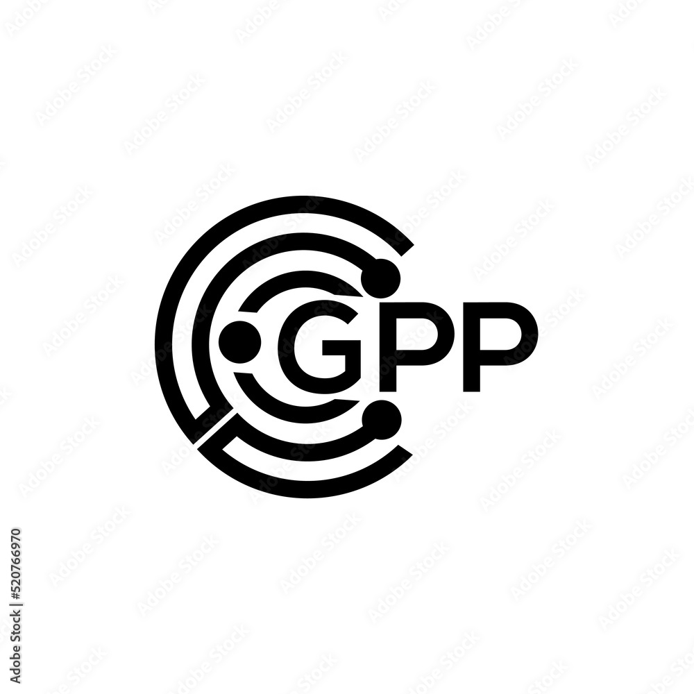 GPP letter technology initial creative logo design template vector ...