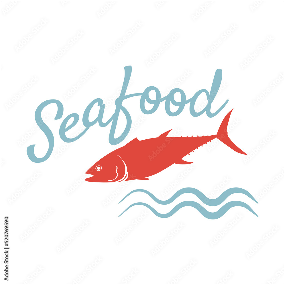 Best quality seafood logo design. Fish shop, market, restaurant label ...