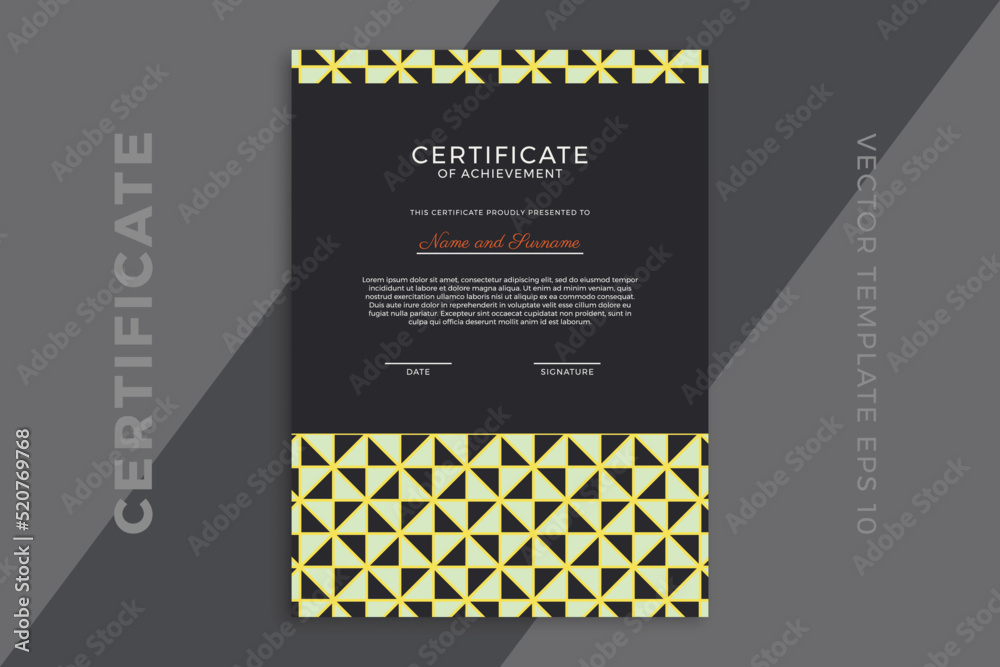 Trendy business diploma mockup for graduation or course completion ...