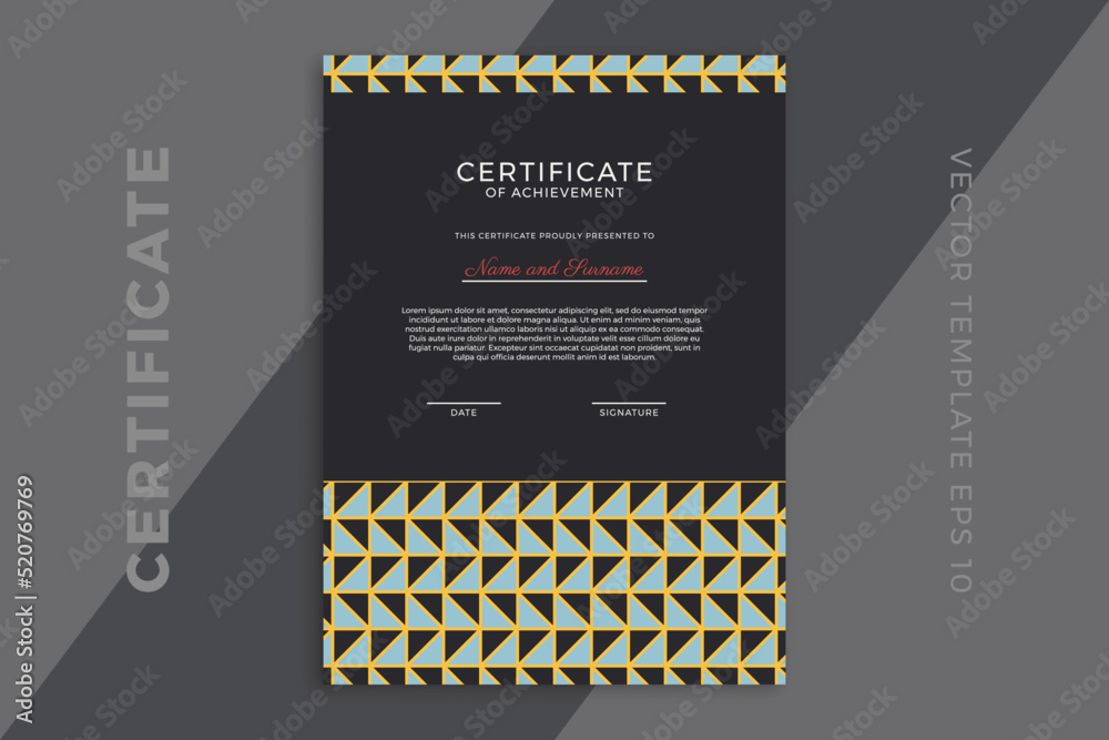 Trendy business diploma mockup for graduation or course completion ...