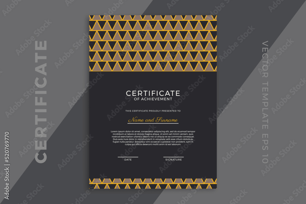 Trendy business diploma mockup for graduation or course completion ...
