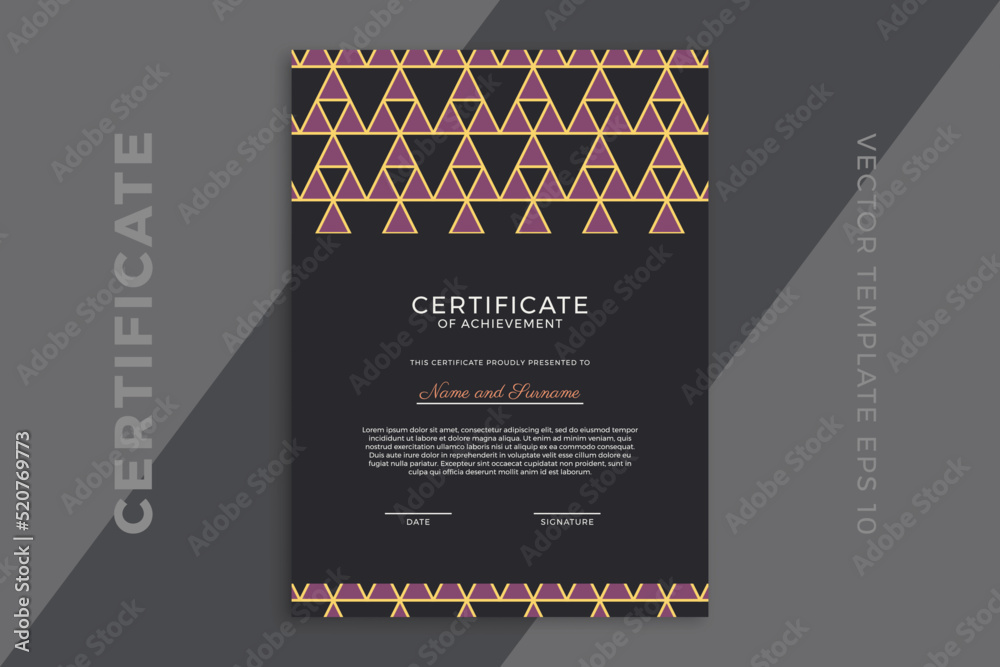 Trendy business diploma mockup for graduation or course completion ...