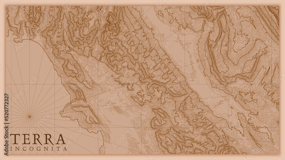 Ancient abstract earth relief old map. Generated conceptual vector ...